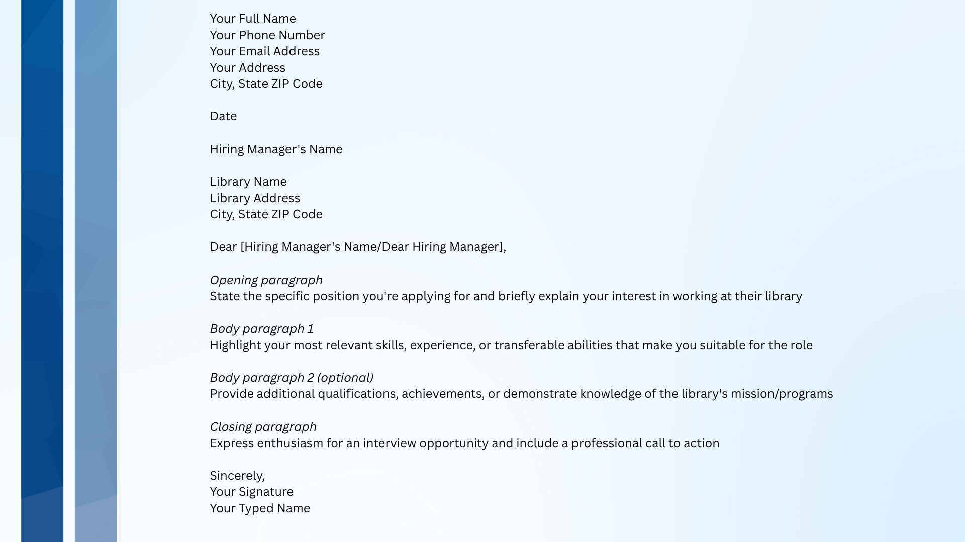 Library Assistant: Cover Letter Samples and Tips - Hr Simple