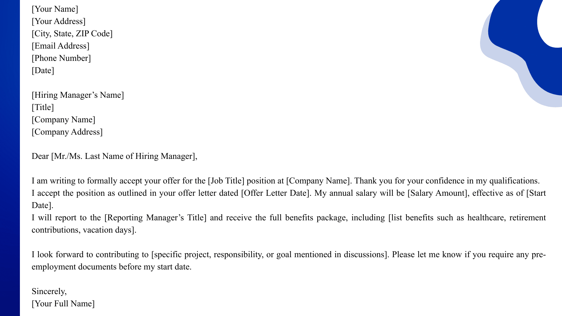 Job Acceptance Letter (Samples and Example) - Hr Simple