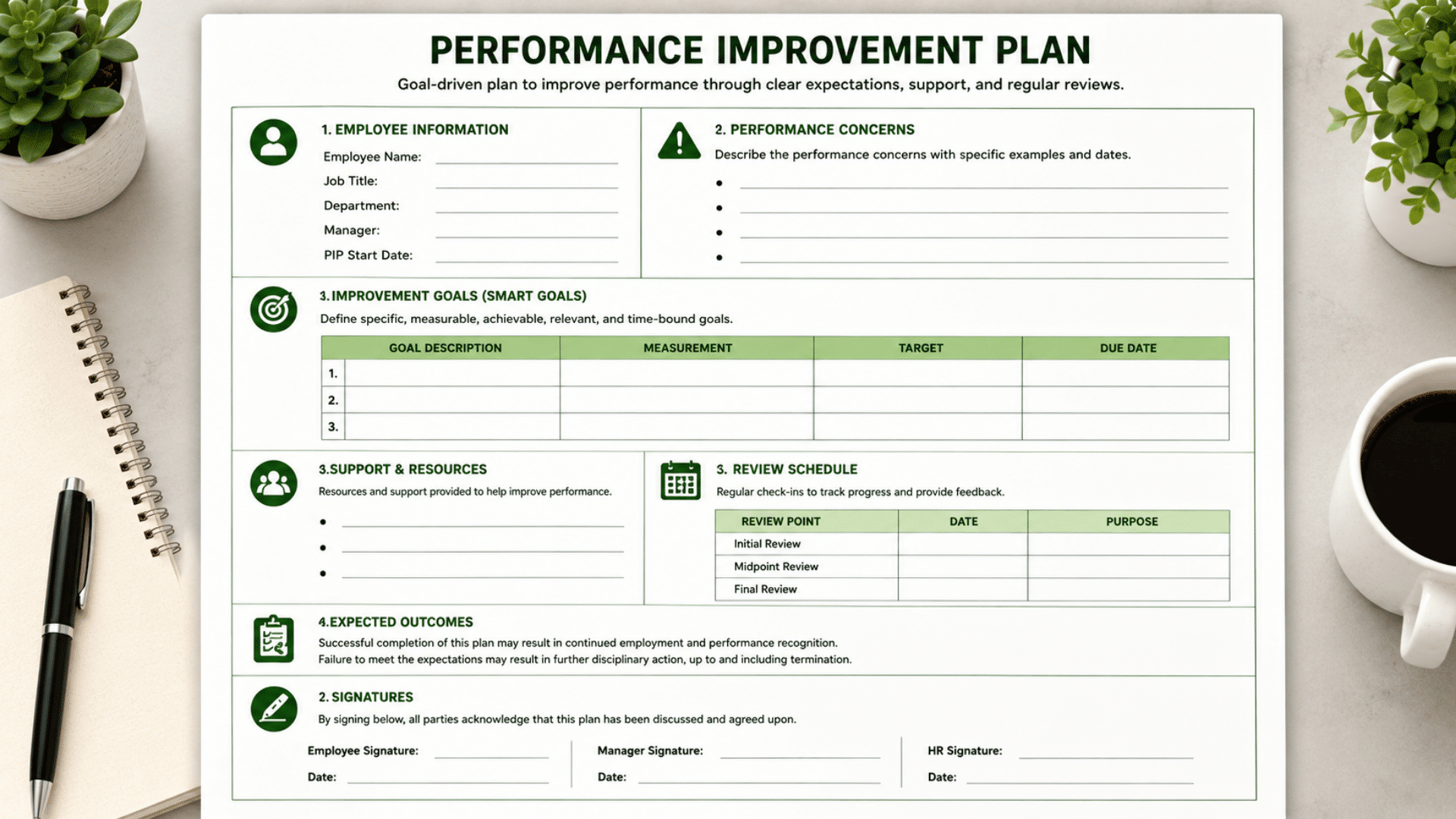 Performance Improvement Plan Template: A Practical Guide for HR